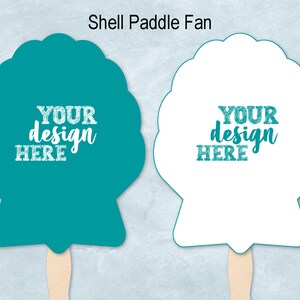 Shell Paddle Fan Blank Template, Church Wedding Program, Seashell ...