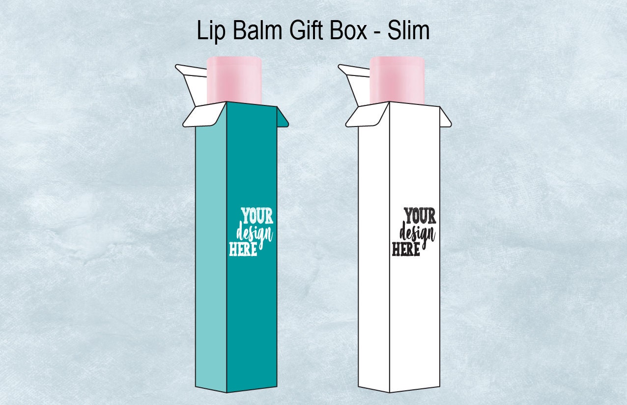 Slim Lip Balm Gift Box Blank Template Lipbalm Foldable Box | Etsy Australia