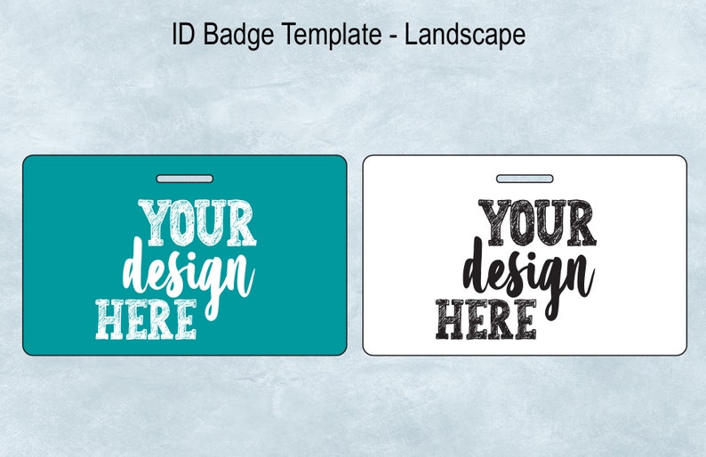 ID Badge Landscape Blank Template, Badge Card Sublimation, DIY Badge ...