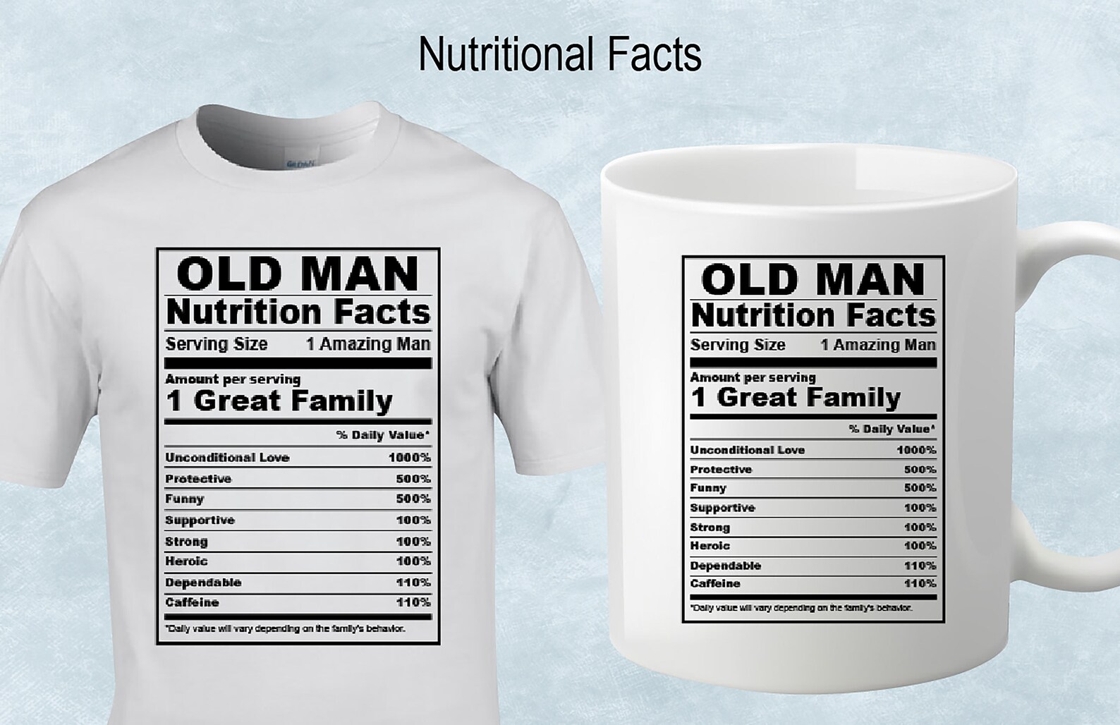 Old Man Nutrition Facts SVG Nutritional Fact Label Template - Etsy