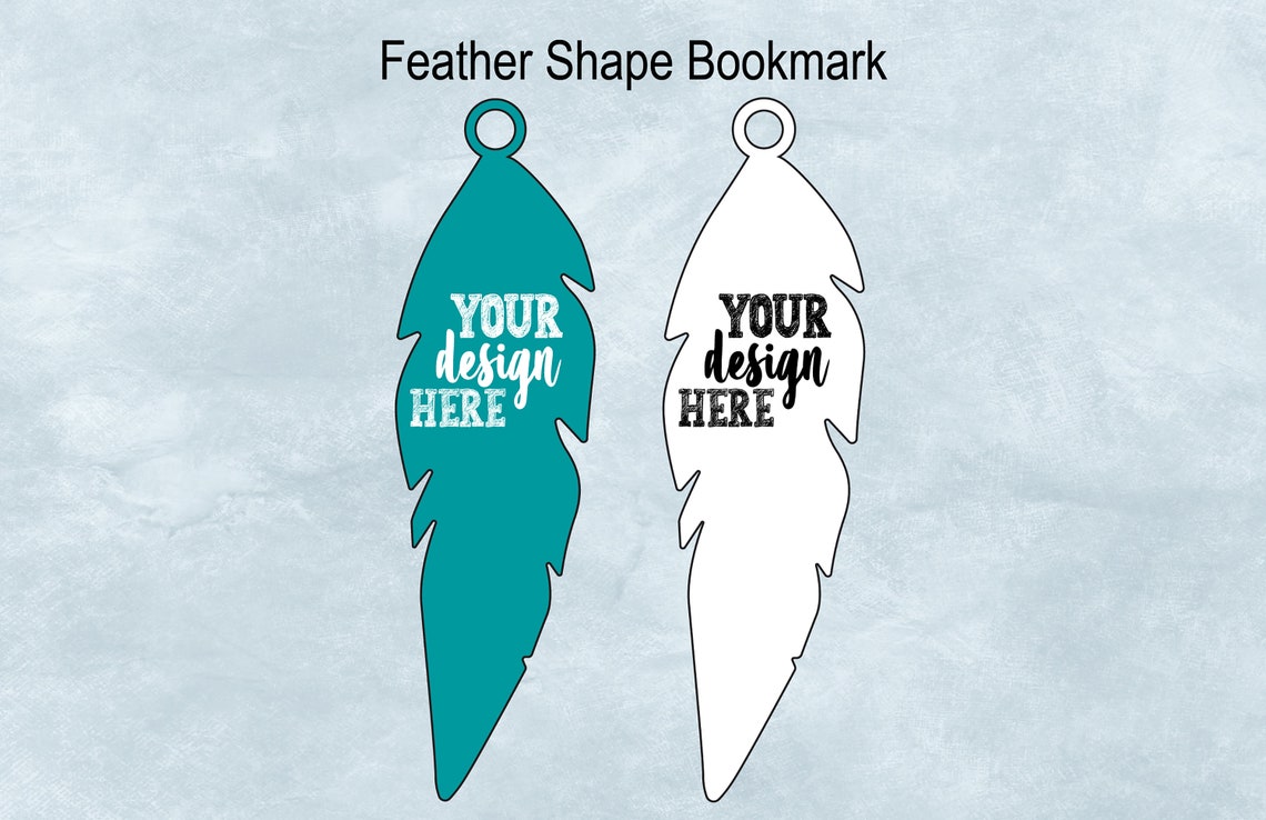 Feather Shaped Bookmark Blank Template DIY Create Your Own | Etsy