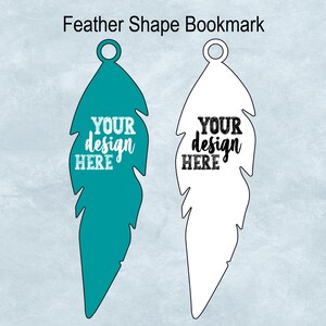 Feather Shaped Bookmark Blank Template, DIY Create Your Own Custom ...