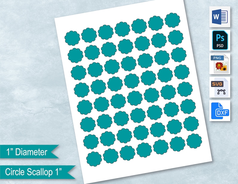 1 Inch Circle Blank Scallop Template 25 Mm Round Scallop | Etsy