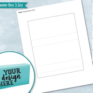 Movie Theater Mini Chocolate Box 3.2oz 90.7g Blank Wrapper Template ...