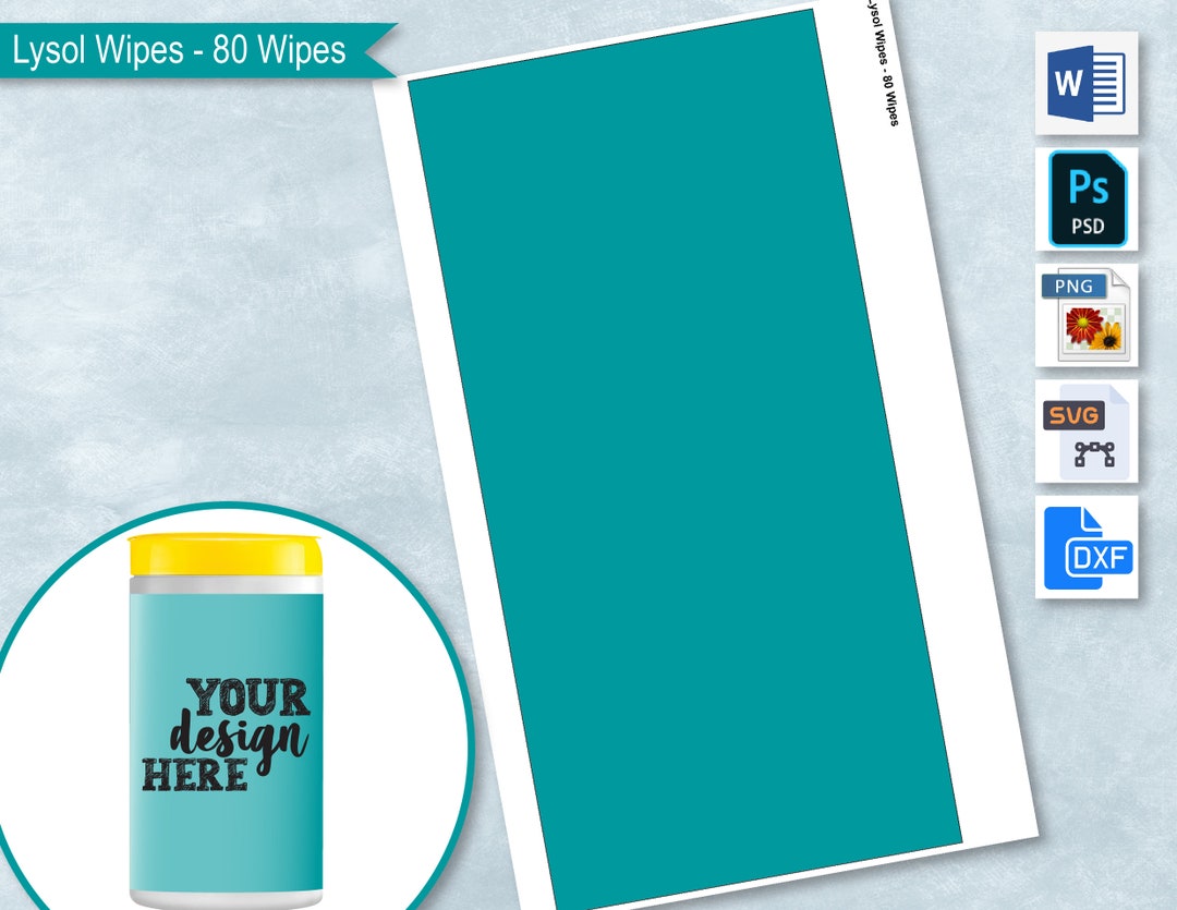 Disinfecting 80 Wipes Blank Label Template, Sanitizing Wipes Sticker ...