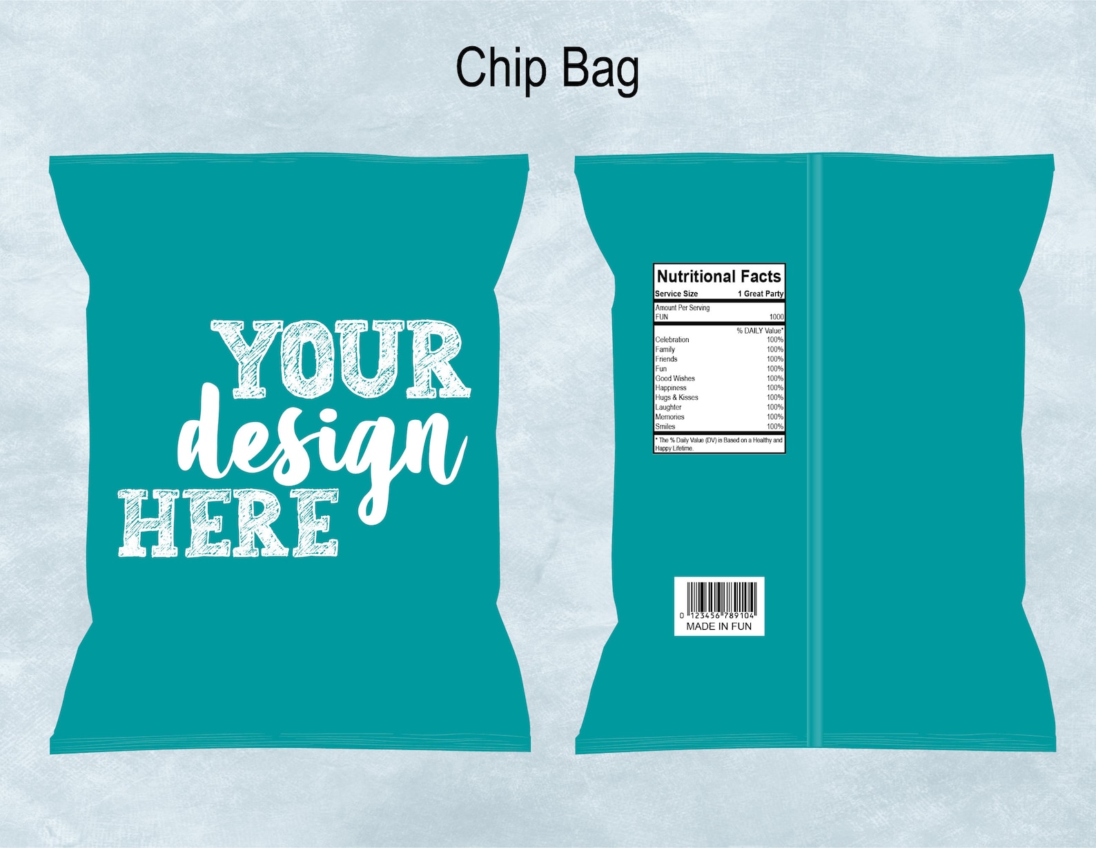 Chip Bag Template on 11 X 17 Sheet With - Etsy