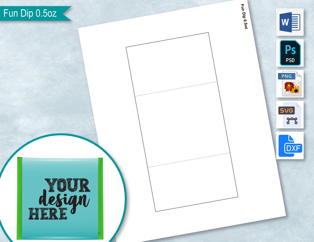 Dip Candy 0.5oz 12g Wrapper Template, Dip Candy Pack Sticker Label ...