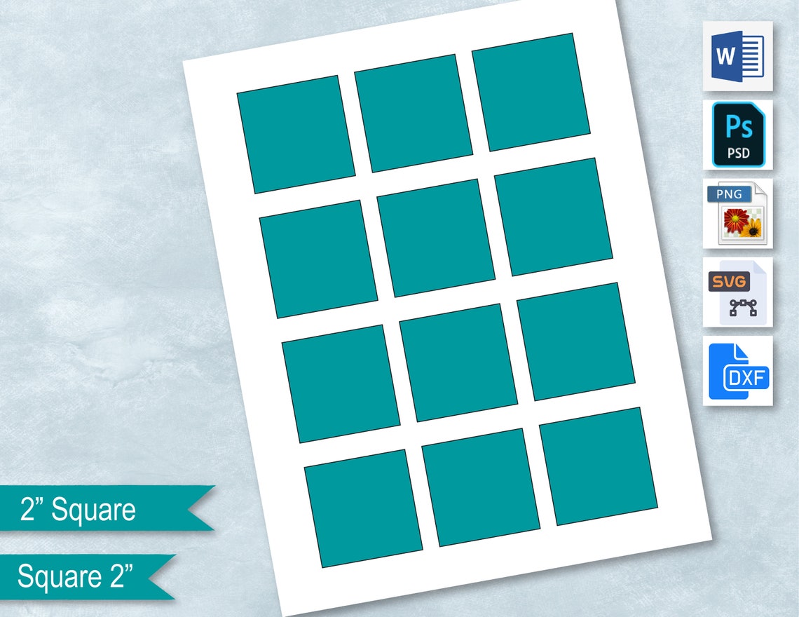2 Inch Square Blank Template 51 Mm Square Sticker Collage - Etsy