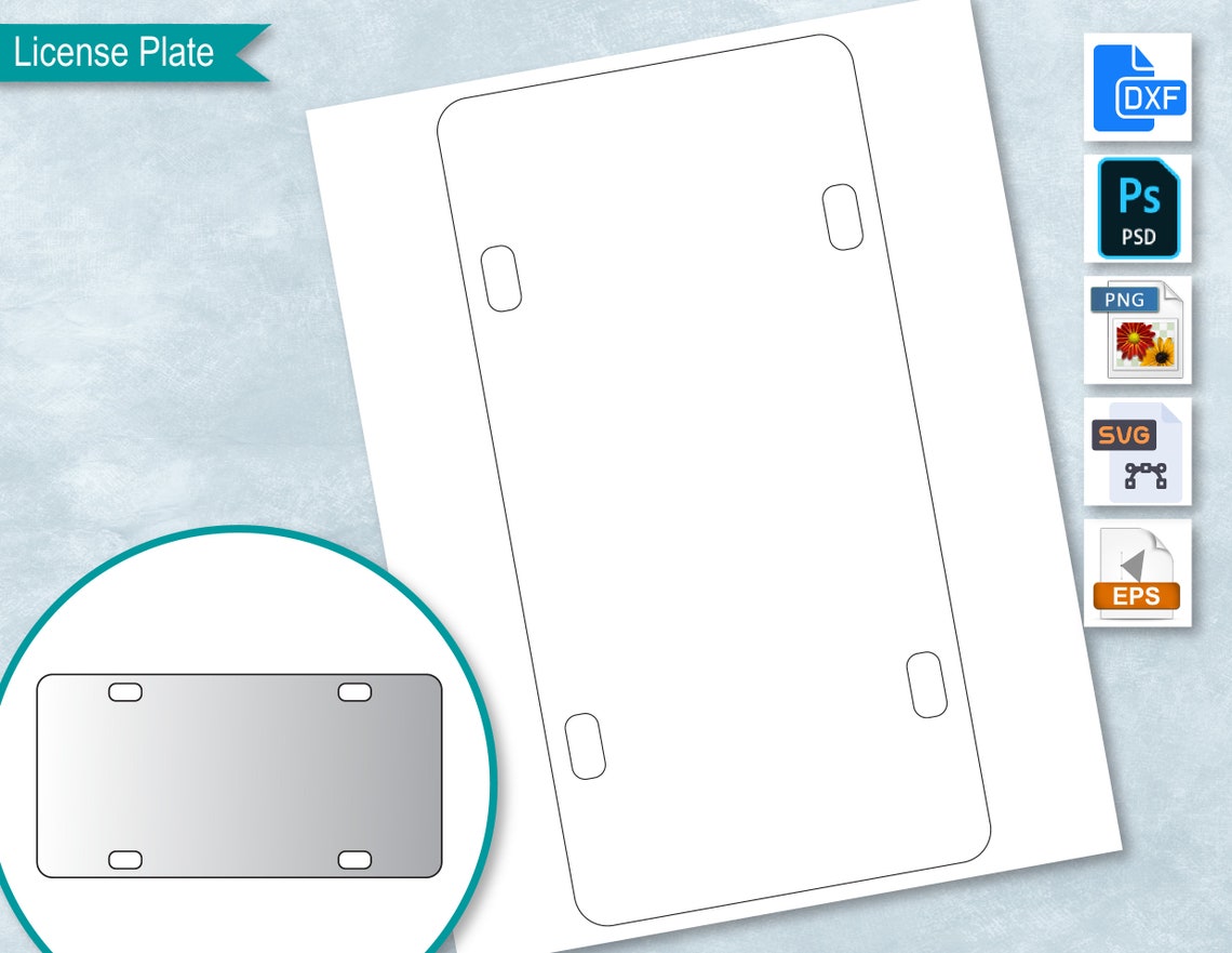 License Plate Blank Template Number Plate Label Personalize | Etsy