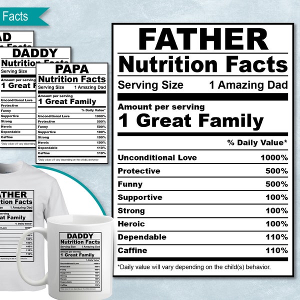 Dad Nutrition Svg - Etsy