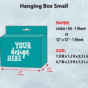 Hanging Box Small Blank Template 8.5"x11" Sheet, Foldable Gift Box ...