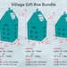 Village Gift Box Bundle, 8.5"x11" Sheet Printable, Village Favor Box ...