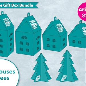 Village Gift Box Bundle, 8.5"x11" Sheet Printable, Village Favor Box ...