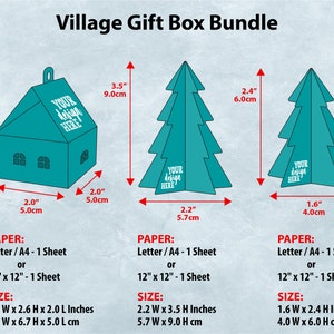 Village Gift Box Bundle, 8.5"x11" Sheet Printable, Village Favor Box ...