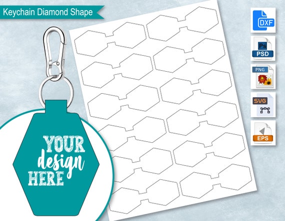 Diamond Shape Keychain Sublimation No Sew Key Chain Fob | Etsy