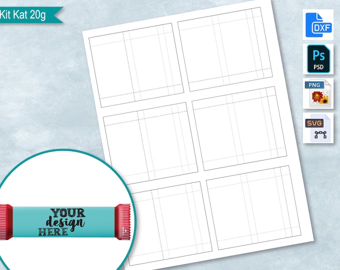 Mini Kit Kat Wrapper Blank Template, DIY, Custom, Small Chocolate Party ...