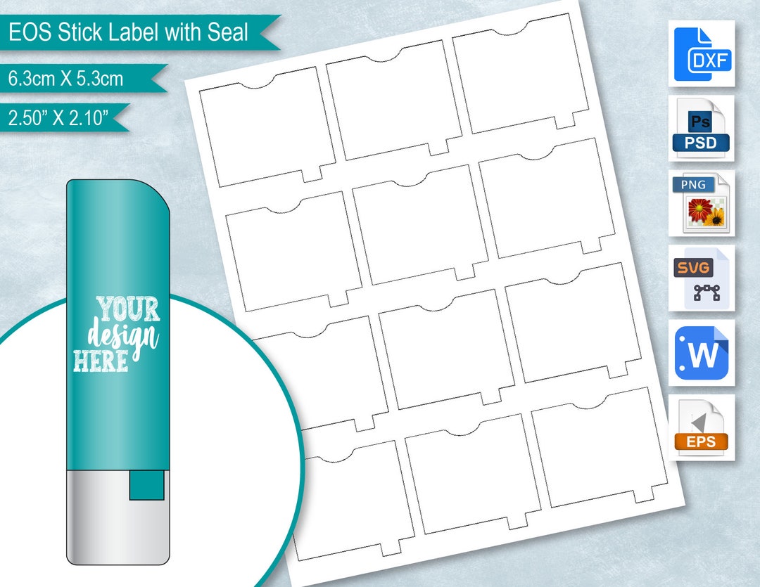 EOS Stick 0.14oz 14g Label With Seal Blank Template, Eos Label Sticker ...