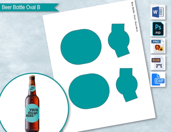 Beer Bottle Oval Label Template Beer Bottle Oval Neck Label - Etsy