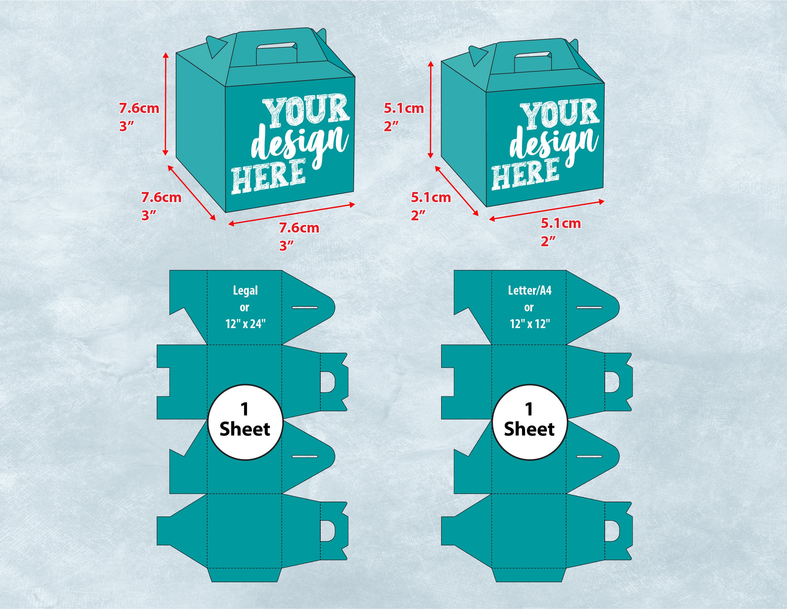 Bundle Square Gable Box Templates 5 Sizes Gable Gift Box - Etsy