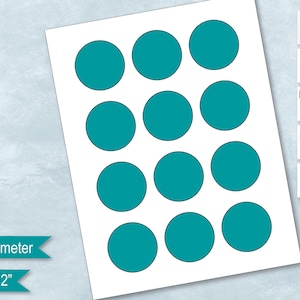 2 Inch Circle Blank Template, 51 Mm Round Sticker Collage, 2 ...
