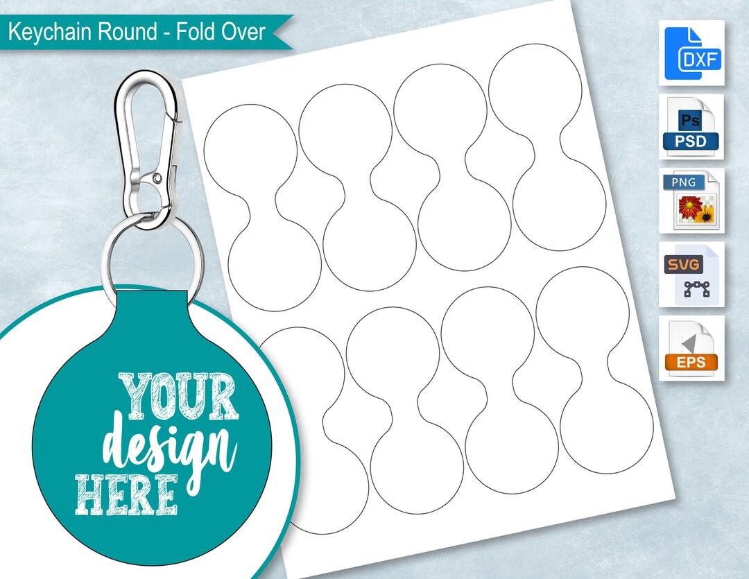 Round Keychain Fob Sublimation , Home Key Chain, No Sew Template, Fob ...
