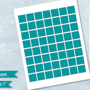 1 Inch Square Blank Template, 25 Mm Square Sticker Collage, 1 ...