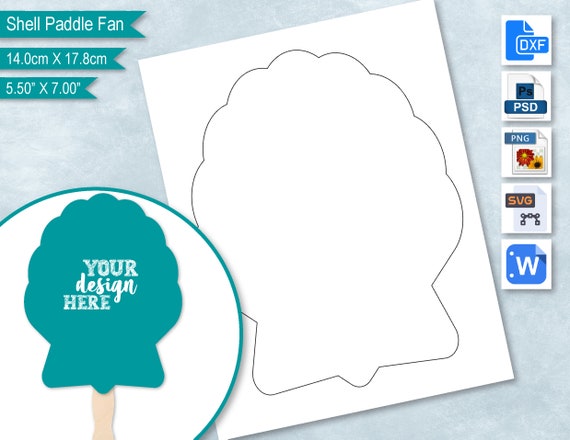 Shell Paddle Fan Blank Template Church Wedding Program | Etsy