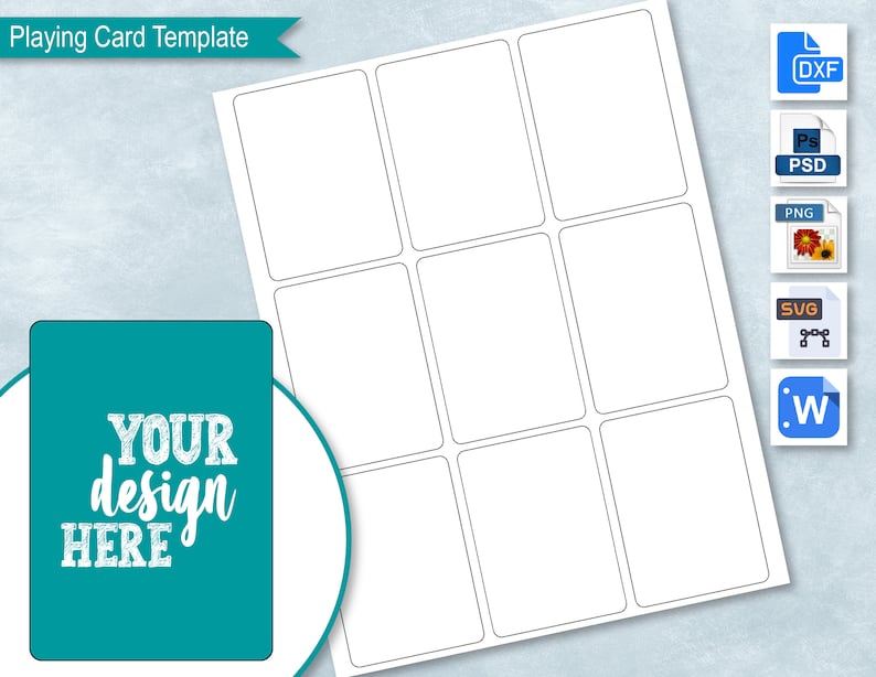 Playing Card, Trading Card, Sports Card Template DIY Blank Custom Poker ...