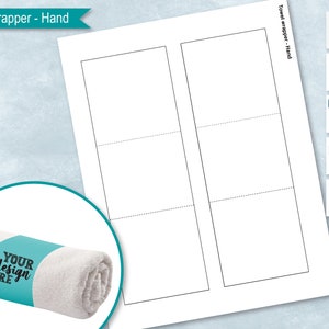 Hand Towel Wrapper Template, Washcloth Blank Label Sticker, Party ...