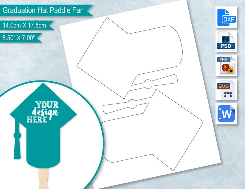 Graduation Hat Paddle Fan Blank Template Convocation Program - Etsy