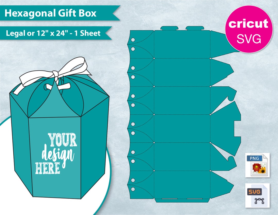Hexagonal Tall Gift Box, 8.5"x14" Sheet Printable, Hexagon Gift Box ...