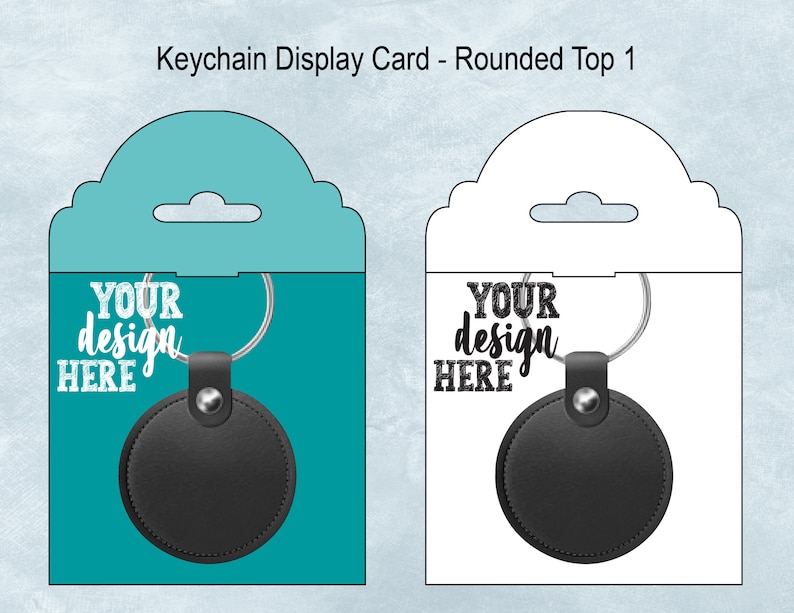 Rounded Top 1 Wide Keychain Display Card Blank Template | Etsy