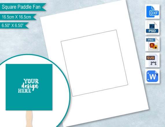 Square Paddle Fan Blank Template Church Wedding Program | Etsy