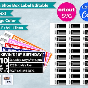 2 Inch Blank Shoe Box Label Template, Editable Color & Text, 2" Shoe ...