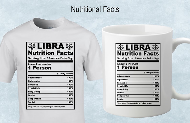 Libra Zodiac Nutrition Facts SVG Nutritional Fact Label | Etsy