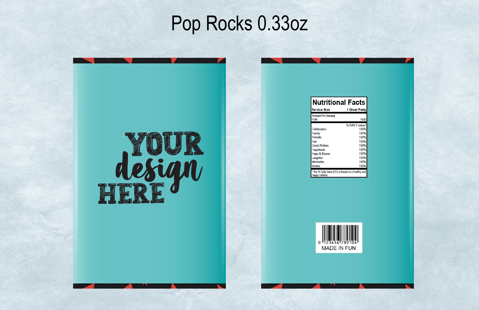 Pop Rocks Popping Candy 0.33oz 9.5g Blank Wrapper Template - Etsy Polska
