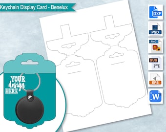 Rectangle Wide Keychain Display Card Blank Template | Etsy