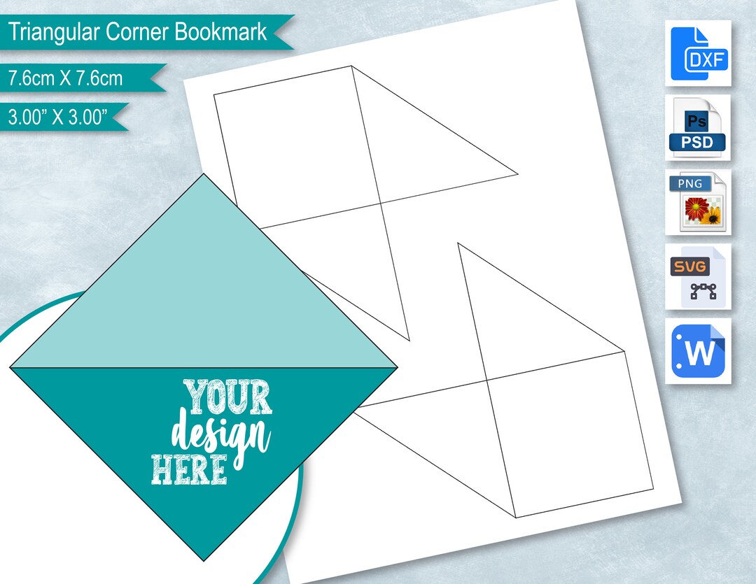 Triangle Corner 3" Bookmark Blank Template, DIY Create Your Own ...