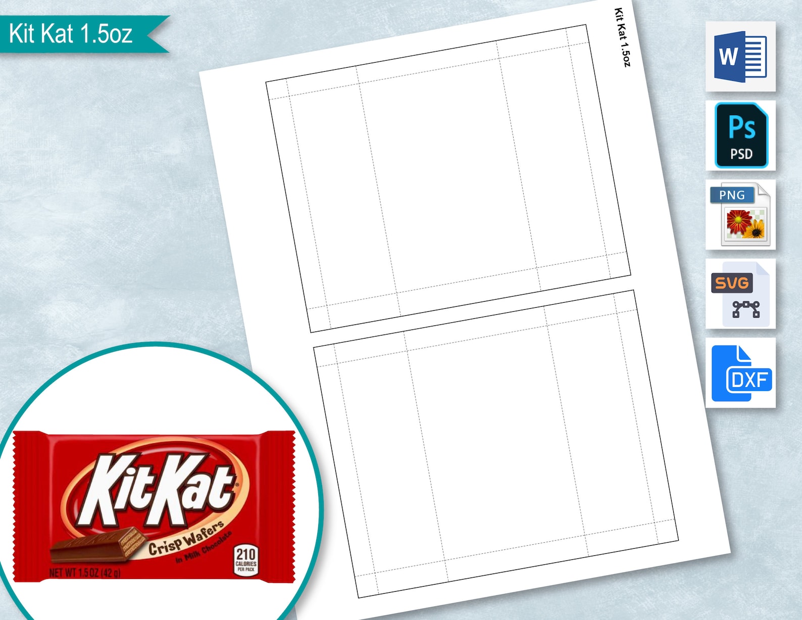 Kit Kat 1 5oz 42g Blank Wrapper Template Kit Kat Sticker Etsy