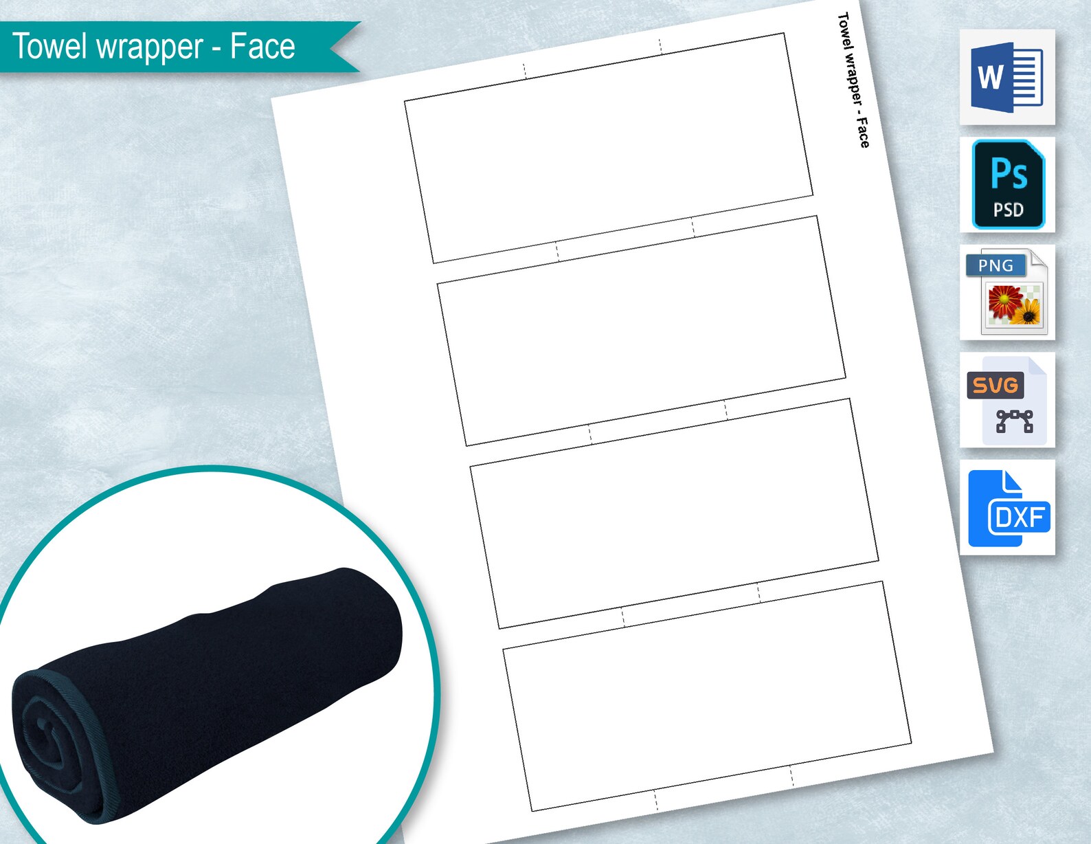 Face Towel Wrapper Template Face Towel Blank Label Sticker - Etsy