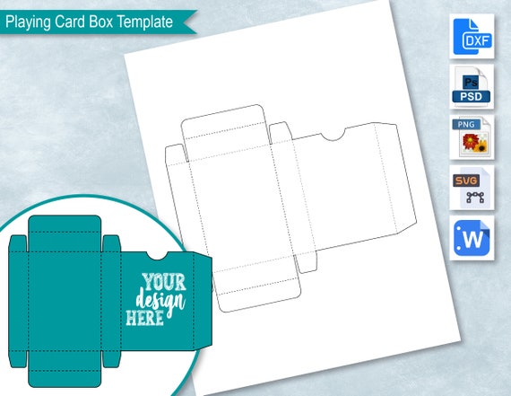 Playing Card Box Template Trading Card Box Template DIY | Etsy