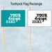 Rectangular Toothpick Flag Tag Blank Template, Rectangle Custom Flag ...