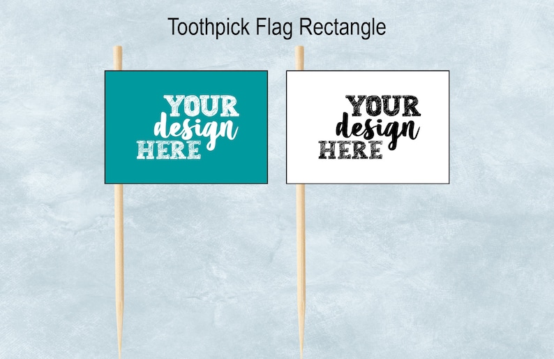 Rectangular Toothpick Flag Tag Blank Template, Rectangle Custom Flag ...