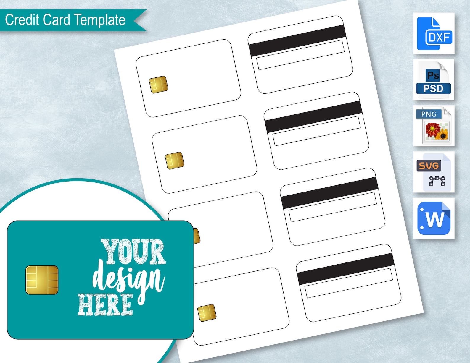 Credit Card Blank Template Label, Sublimation Card Template, Credit ...