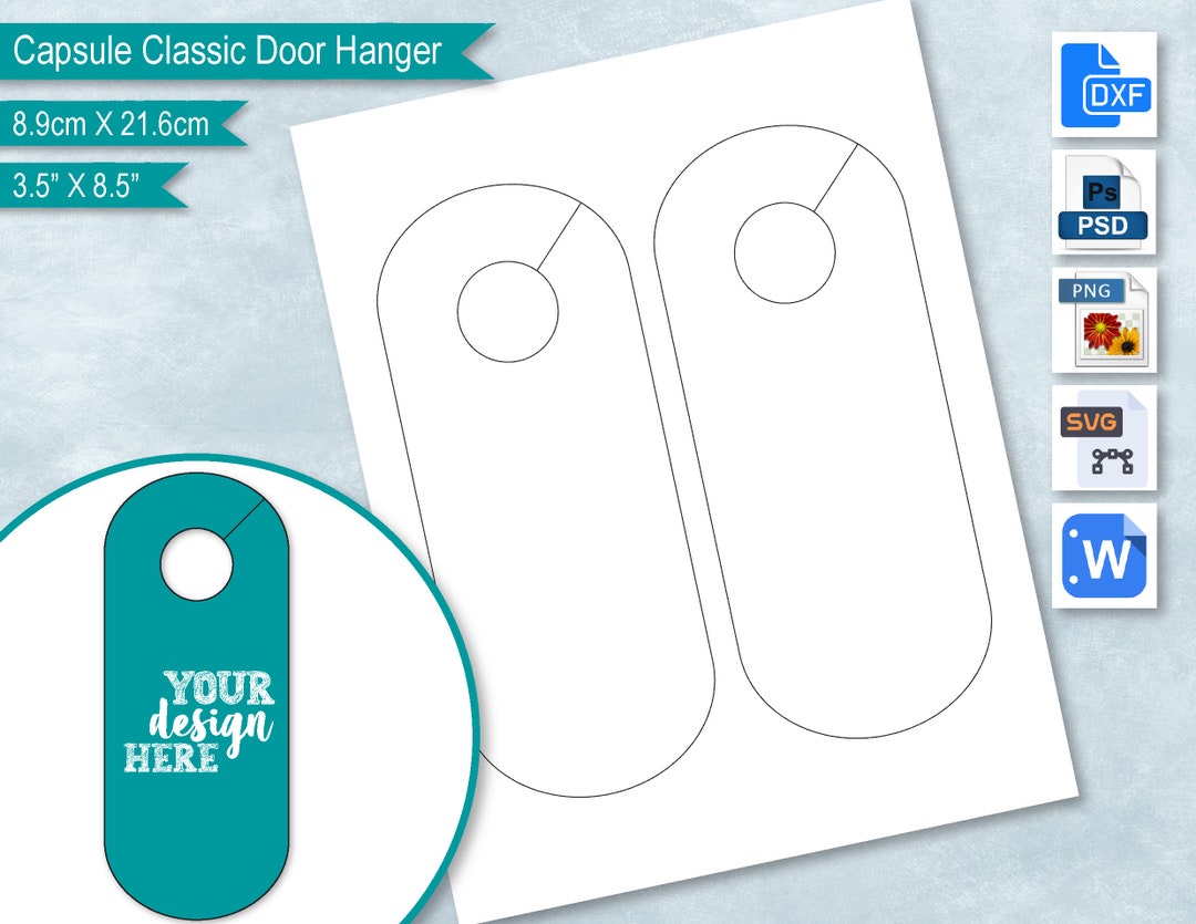 Capsule Classic Door Hanger Template, Oval Blank Label Door Sign ...