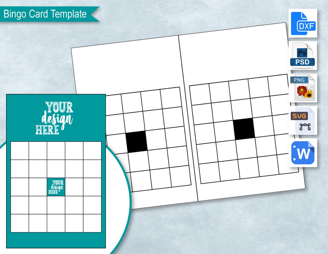 Bingo Card Blank Template Labels, Plain Bingo Card DIY, Baby Shower ...