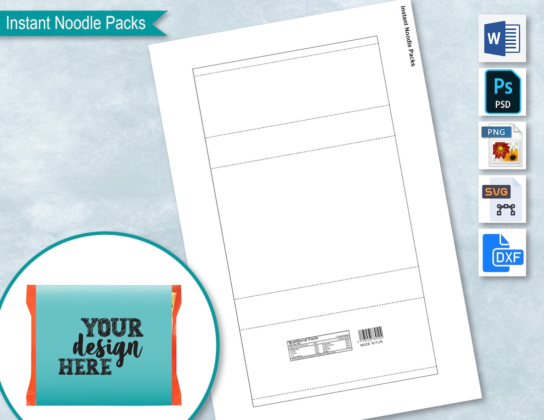 Maruchan Ramen 3oz 85g Wrapper Template With Nutritional Facts, Mr ...
