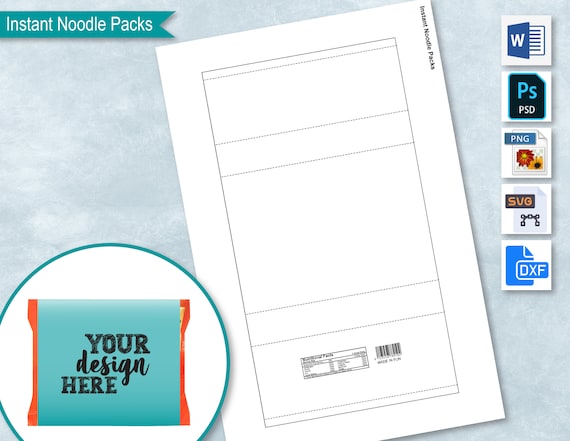 Maruchan Ramen 3oz 85g Wrapper Template With Nutritional | Etsy