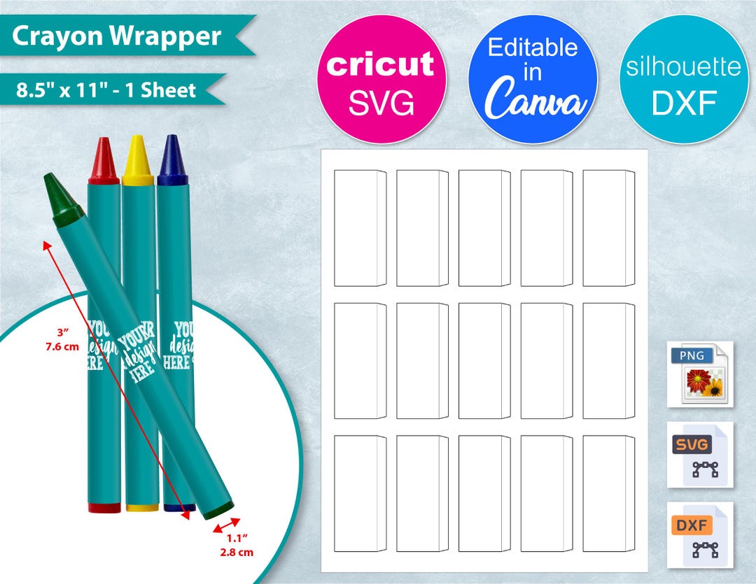 Crayon Wrapper Blank Template, Crayon Label Sticker, Party Favor, DIY ...