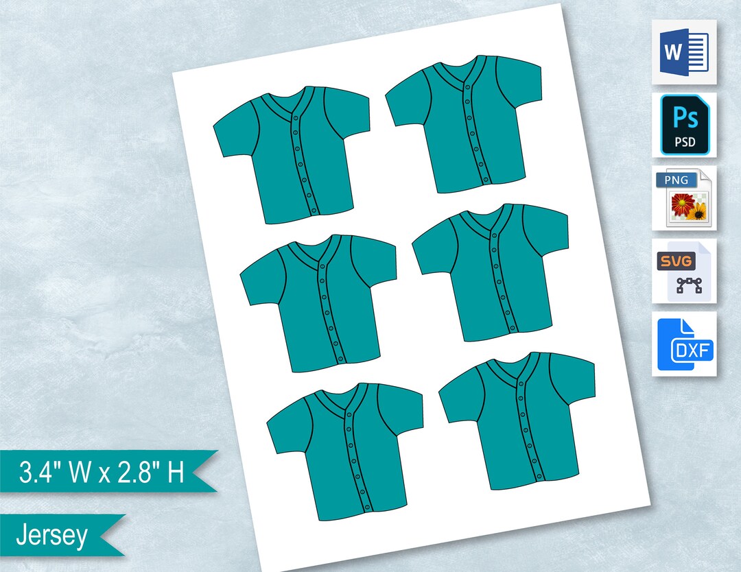 Jersey Cupcake Topper Blank Template, Sports Jersey Stickers, Baseball ...